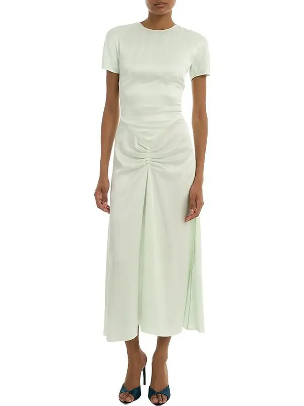 Victoria Beckham Gathered T-shirt Midi Dress - Aloe