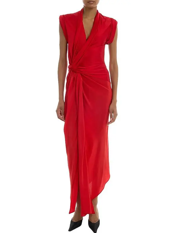 Victoria Beckham Asymmetric Twist Dress - Cardinal Red
