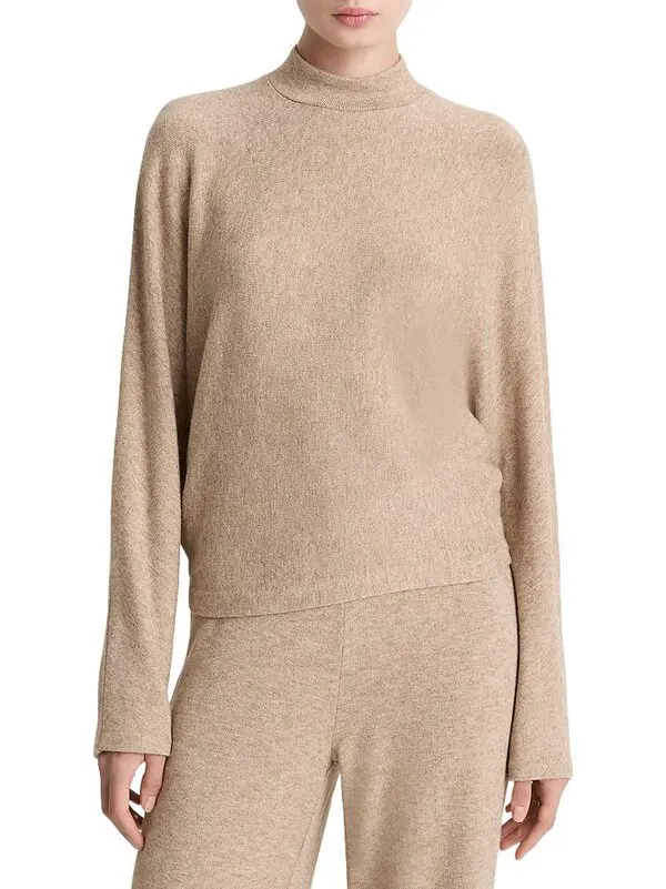 Vince Cozy Dolman Sleeve Mock Neck Top - Heather Bruna