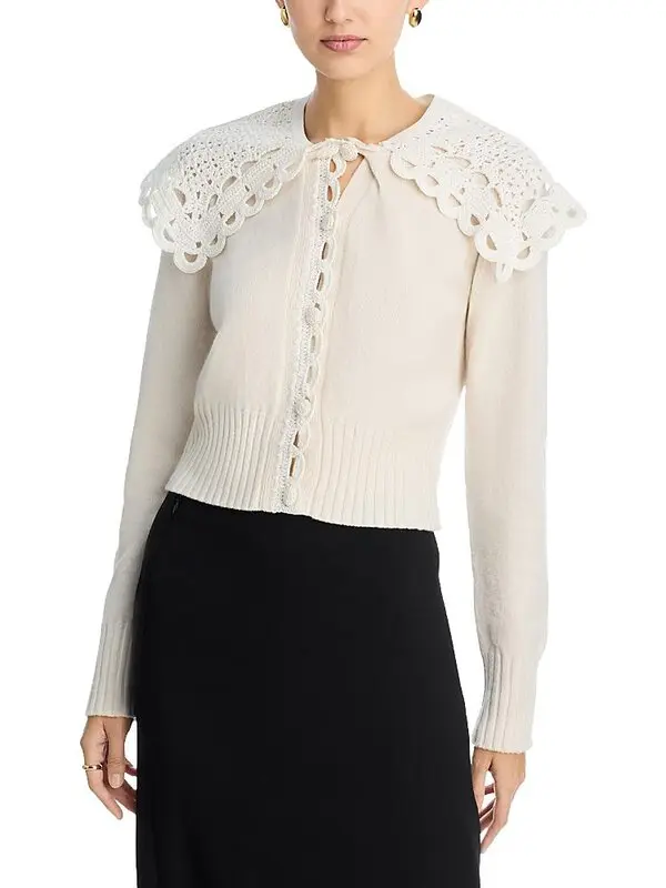 Erdem Lace Shawl Cardigan - Alabaster