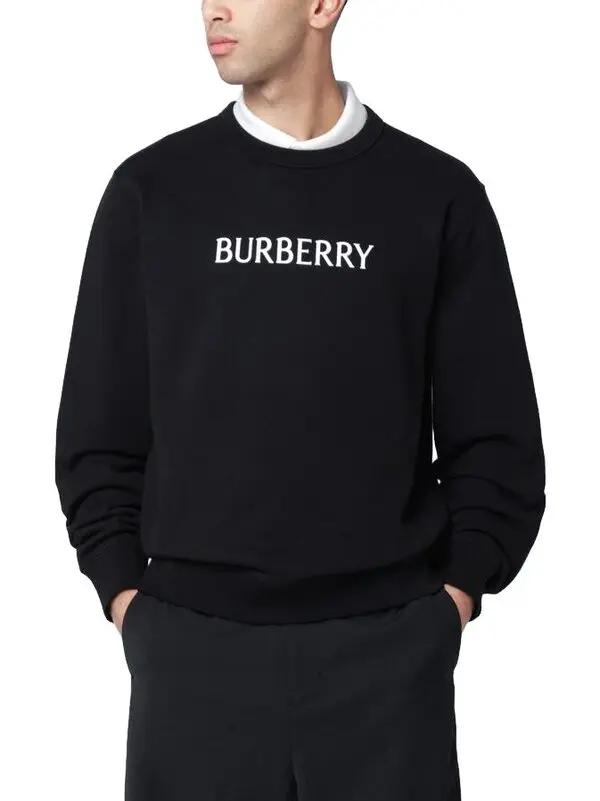 Burberry Slim Cotton Terry-effect Sweatshirt - Black