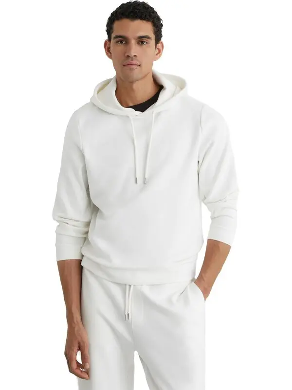 REISS Bassona Hoodie - White
