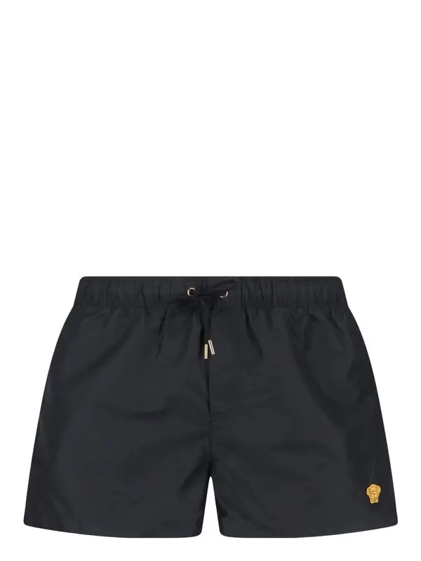 Versace Swim Golfo Medusa Patch Beach Shorts - Black