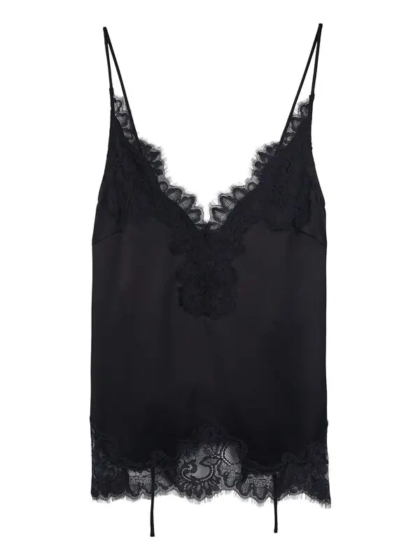 WAKAKUU Linz Lace Top - Black