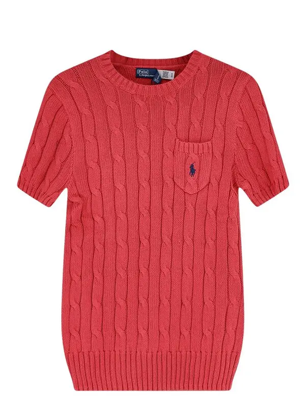 Ralph Lauren Cotton Cable-knit Sweater With Logo - Red