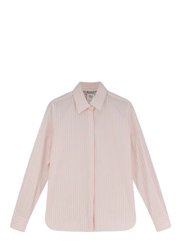 Max Mara Mxmaccenni Striped Cotton Shirt - Pink