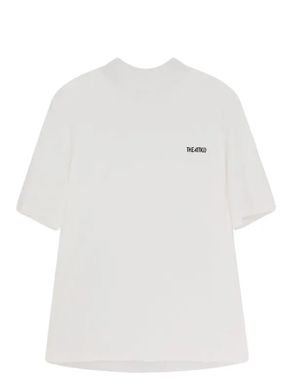 Attico Cotton T-shirt With Embroidered Logo - White