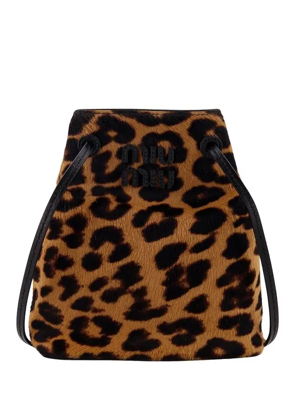 Miu Miu Leather Crossbody Bag - Animal Print