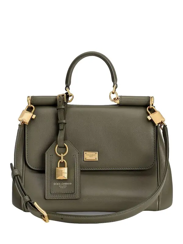 Dolce & Gabbana My Sicily Leather Crossbody Bag - Green