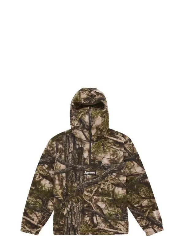 Supreme Polartec Half Zip Hooded Sweatshirt With Face Mask - Realtree Ap Camo