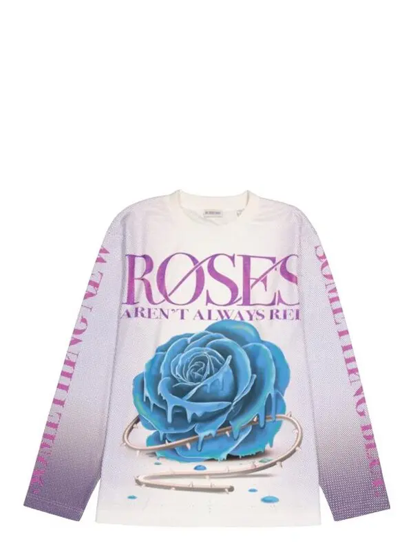 Burberry Rose Print Long Sleeve T-shirt - Purple
