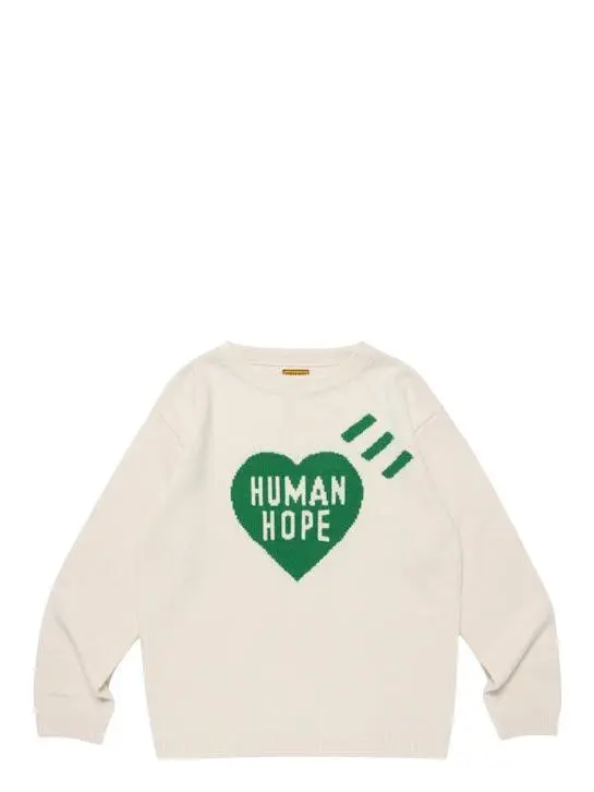 HUMAN MADE Human Hope Heart Knit Sweater - White