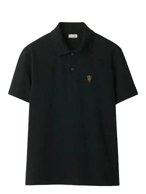 Burberry Logo Embroidered Regular Fit Polo Shirt 80998821 - Coal