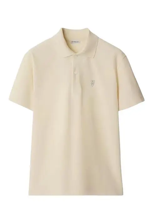 Burberry Logo Embroidered Regular Fit Polo Shirt 80998831 - Tundra