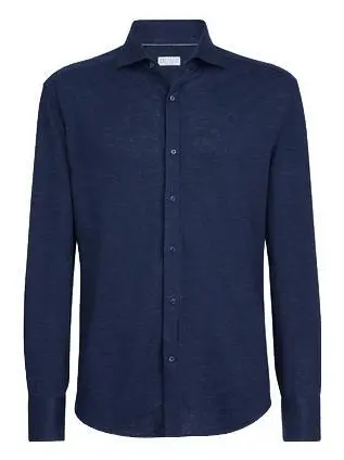 Brunello Cucinelli Jersey Shirt - Navy Blue