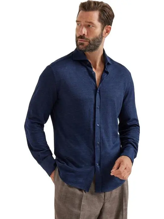 Brunello Cucinelli Jersey Shirt - Navy Blue