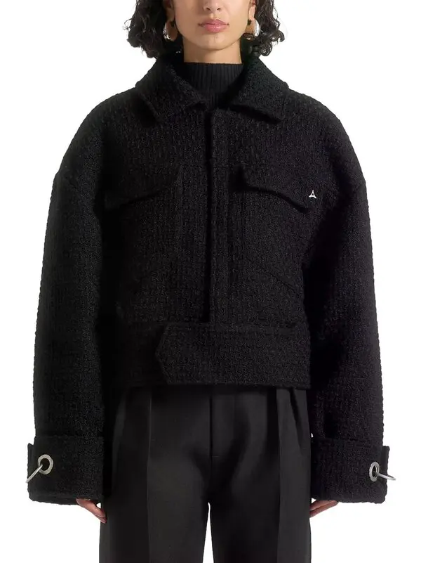 Manière De Voir Naela Boxy-fit Tweed Jacket - Black