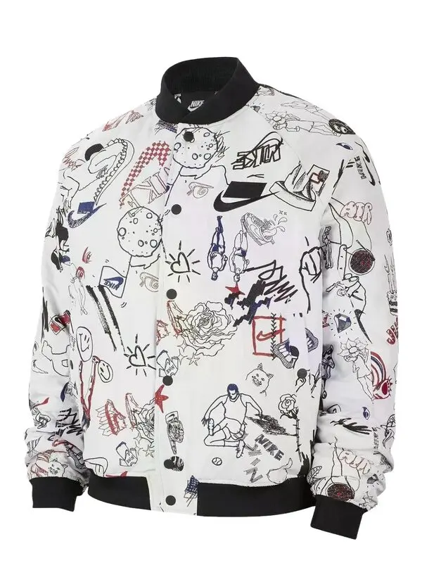 Nike Nsw Printed Bomber Jacket - White