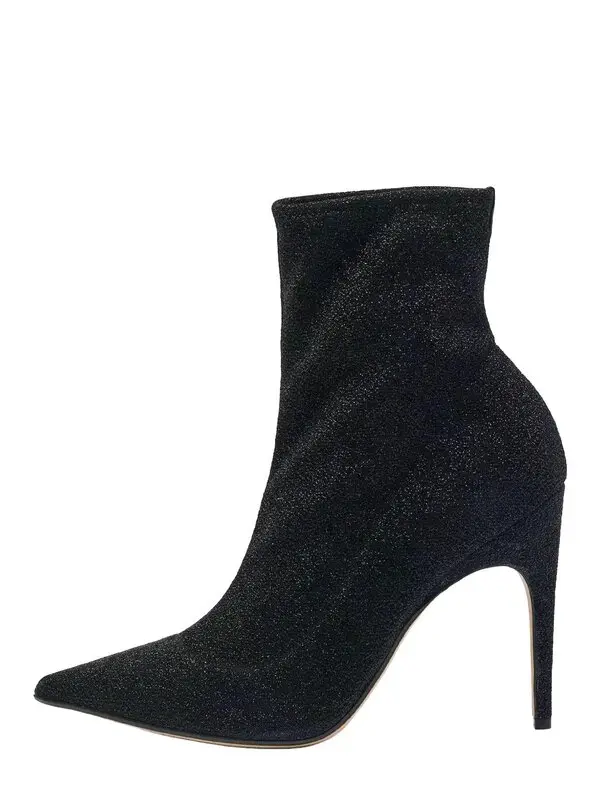 SERGIO ROSSI 110mm Lurex Textured Boots - Black