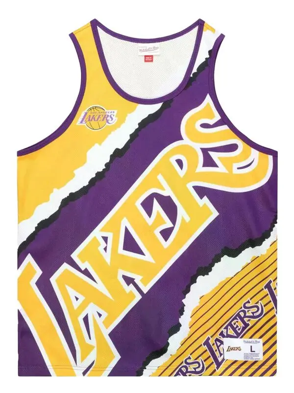 Mitchell & Ness Jumbotron 2.0 Nba Lakers Graphic Sleeveless Tank Top - Yellow