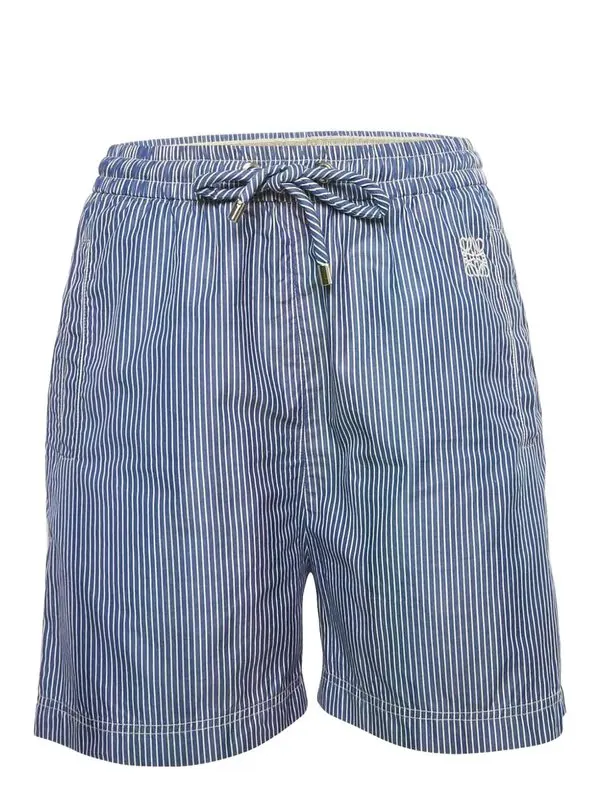 Loewe Striped Logo-embroidery Shorts - Blue