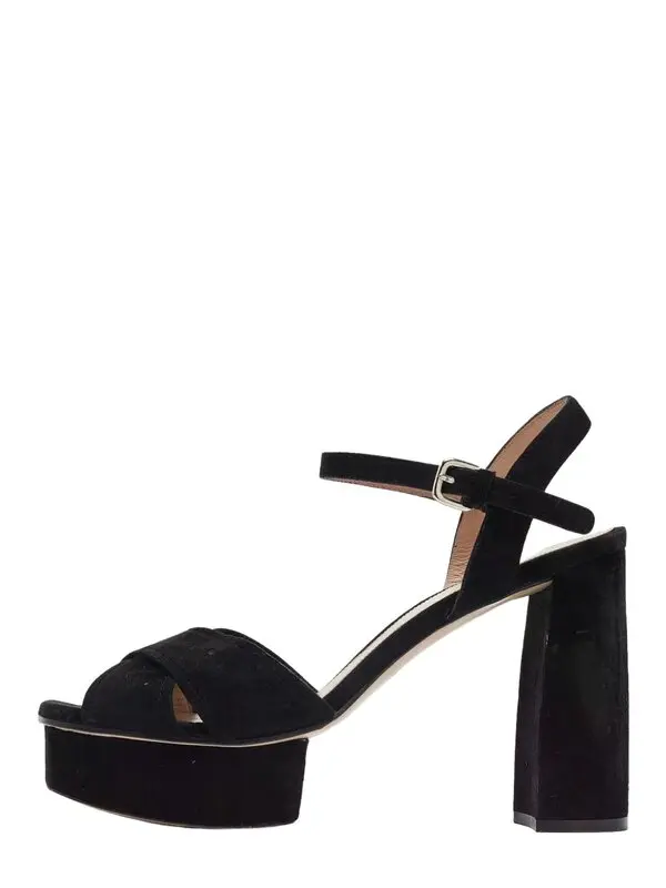 STUART WEITZMAN Suede Heeled Sandals - Black