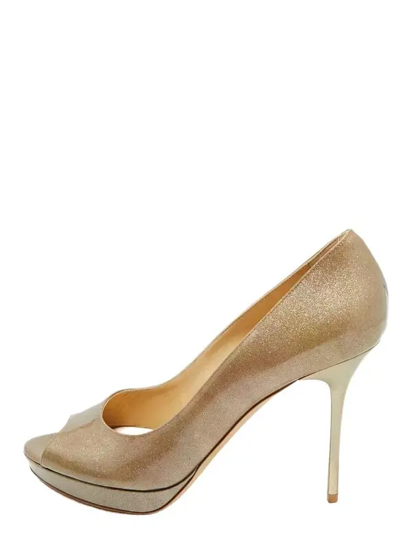JIMMY CHOO Peep-toe Platform Pumps - Gold