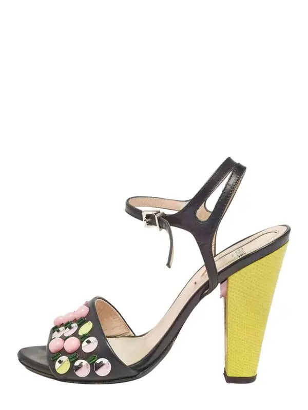 Fendi Leather Sandals - Black
