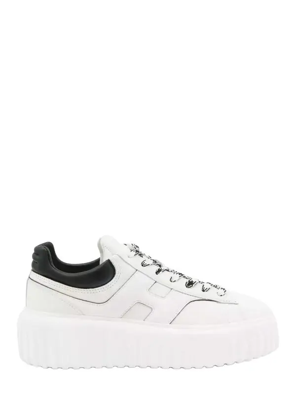 Hogan Platform Houndstooth Lace Sneakers - White