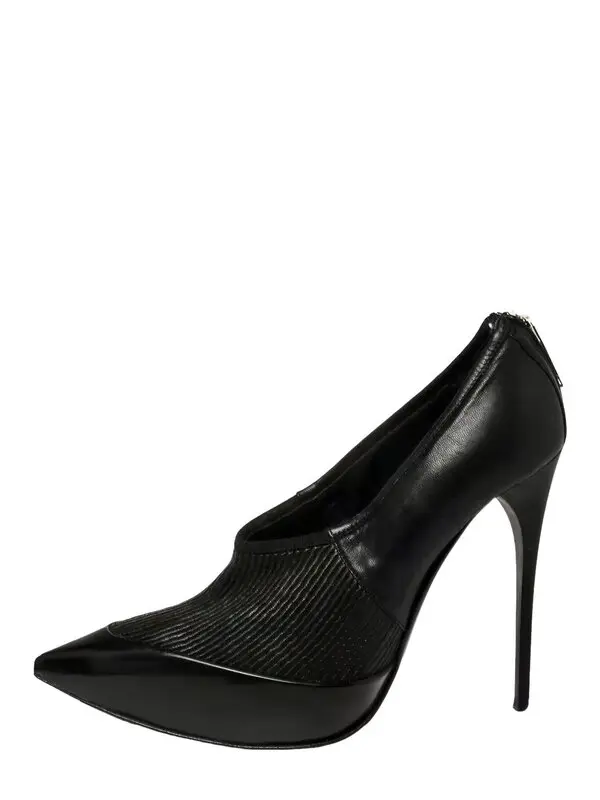 Burberry 130mm Ribbed-detail Pointed-toe Pumps - Black