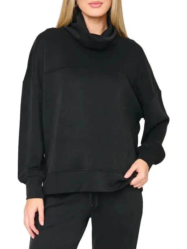 GIBSONLOOK Cowl Neck Long Sleeve Sweatshirt - Black