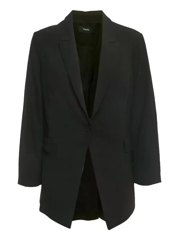 Theory Wool Single-breasted Blazer - Black