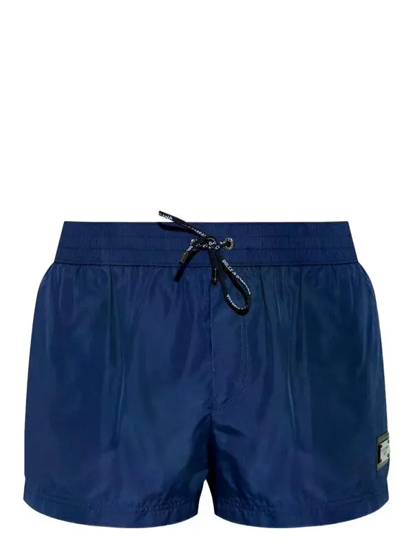 Dolce & Gabbana Logo-plaque Swim Shorts - Blue