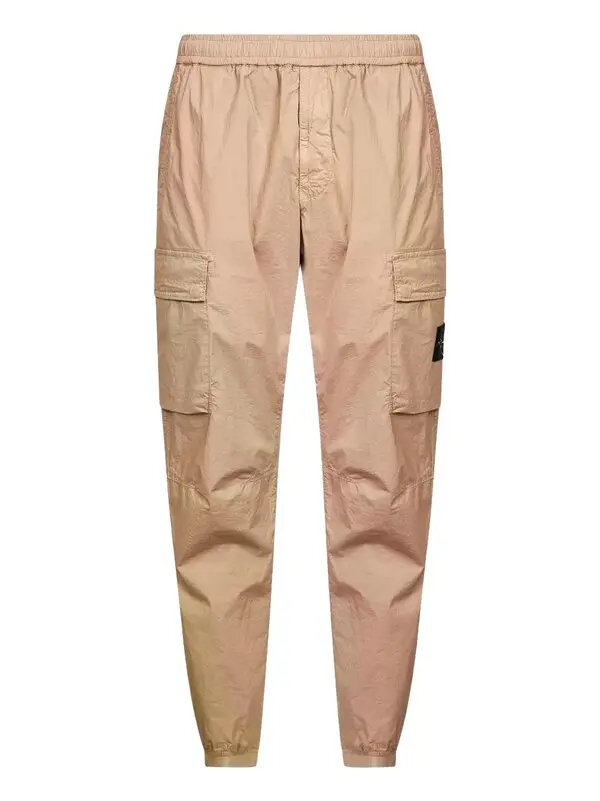 Stone Island Cargo Trousers With Badge - Neutrals