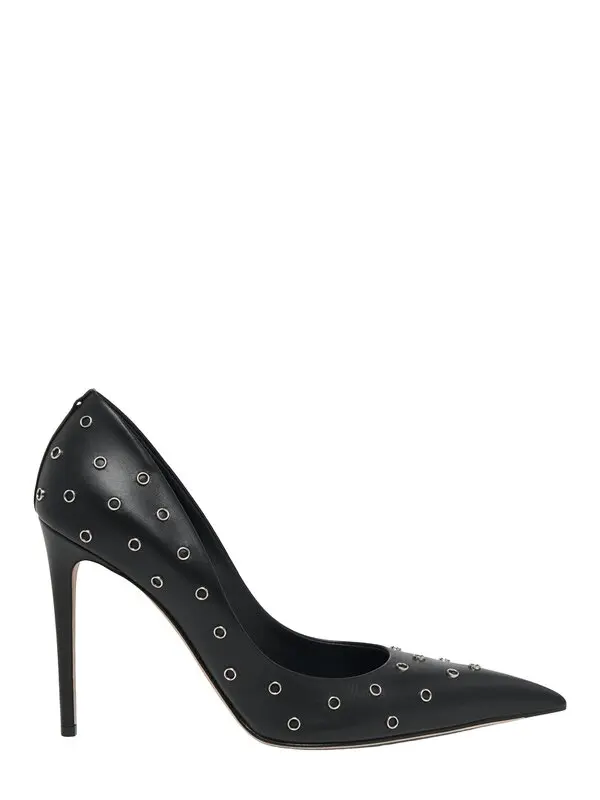 Alexander McQueen Leather Eyelet-detail Pumps 100 - Black