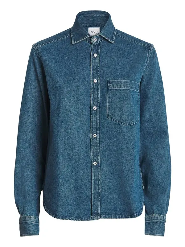 WITH NOTHING UNDERNEATH Denim Classic Shirt - Blue
