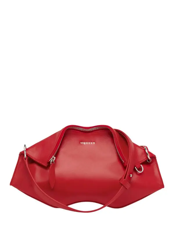 Alexander McQueen Leather Manta Clutch - Red