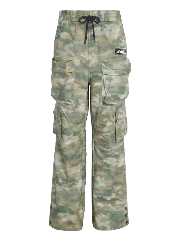 Amiri Cotton Camo Cargo Trousers - Green