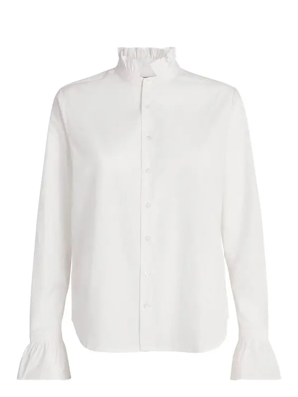 WITH NOTHING UNDERNEATH Cotton Poplin Kew Blouse - White
