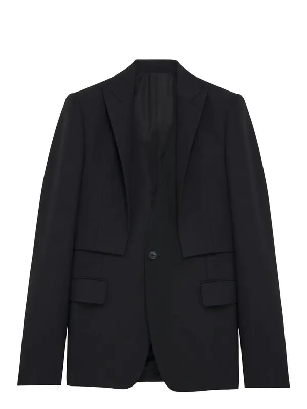 Alexander McQueen Wool Trompe-l'œil Blazer - Black