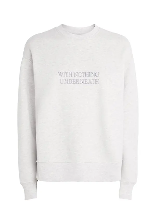 WITH NOTHING UNDERNEATH Cotton Spencer Sweatshirt - Grey