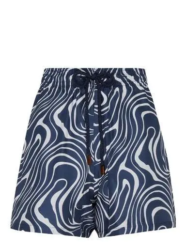 Vilebrequin Silk Wave Print Bermuda Shorts - Blue