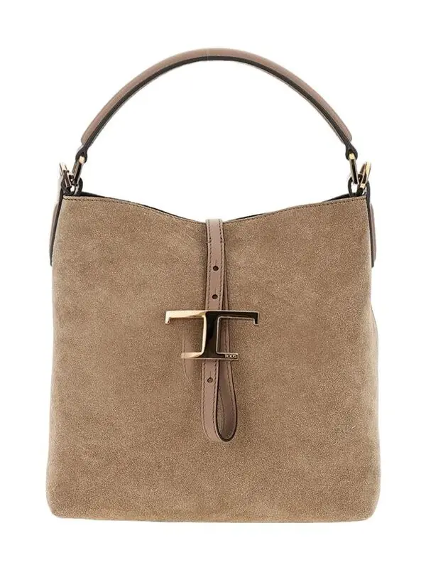 TOD'S T Timeless Leather Bucket Bag - Brown