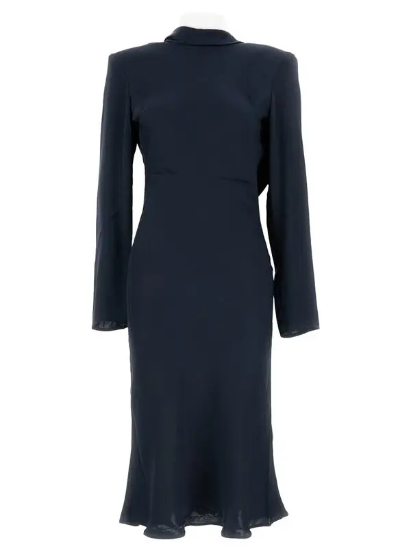 ROTATE BY BIRGER CHRISTENSEN Draped Midi Dress - Blue