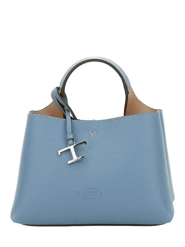 TOD'S Mini Leather Shopper - Sky Blue