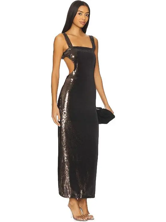 KATE BARTON Hazel Cut-out Maxi Dress - Chocolate