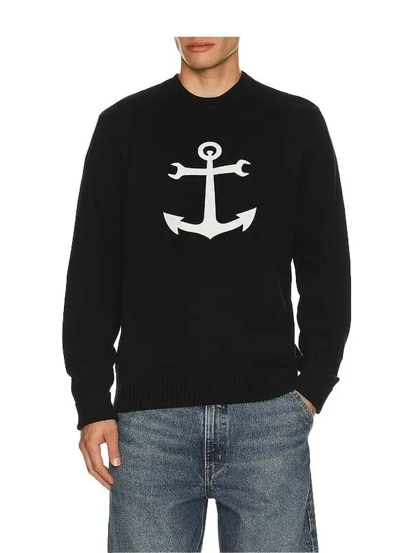 DARK SEAS Spanner Graphic Knit Sweater - Black