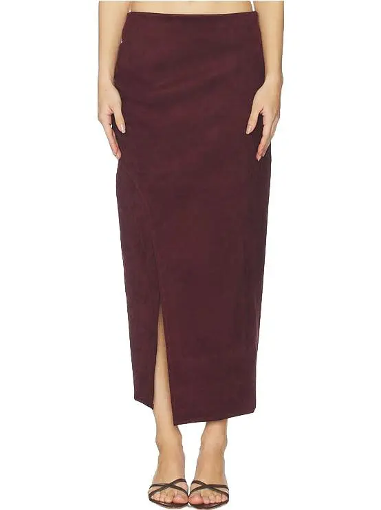 Heartloom Sampaio Faux Suede Wrap Skirt - Red
