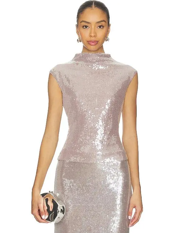 ELODIE THE LABEL Sabrina Sequin Top - Lavender