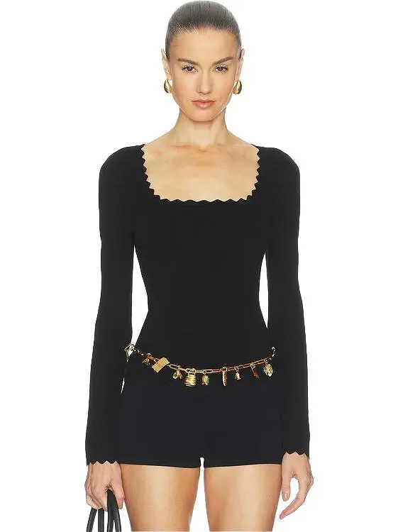 Cult Gaia Jean Top - Black
